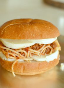 Baked Spaghetti Sandwich - Quick Easy Recipe - Pitchfork Foodie Farms