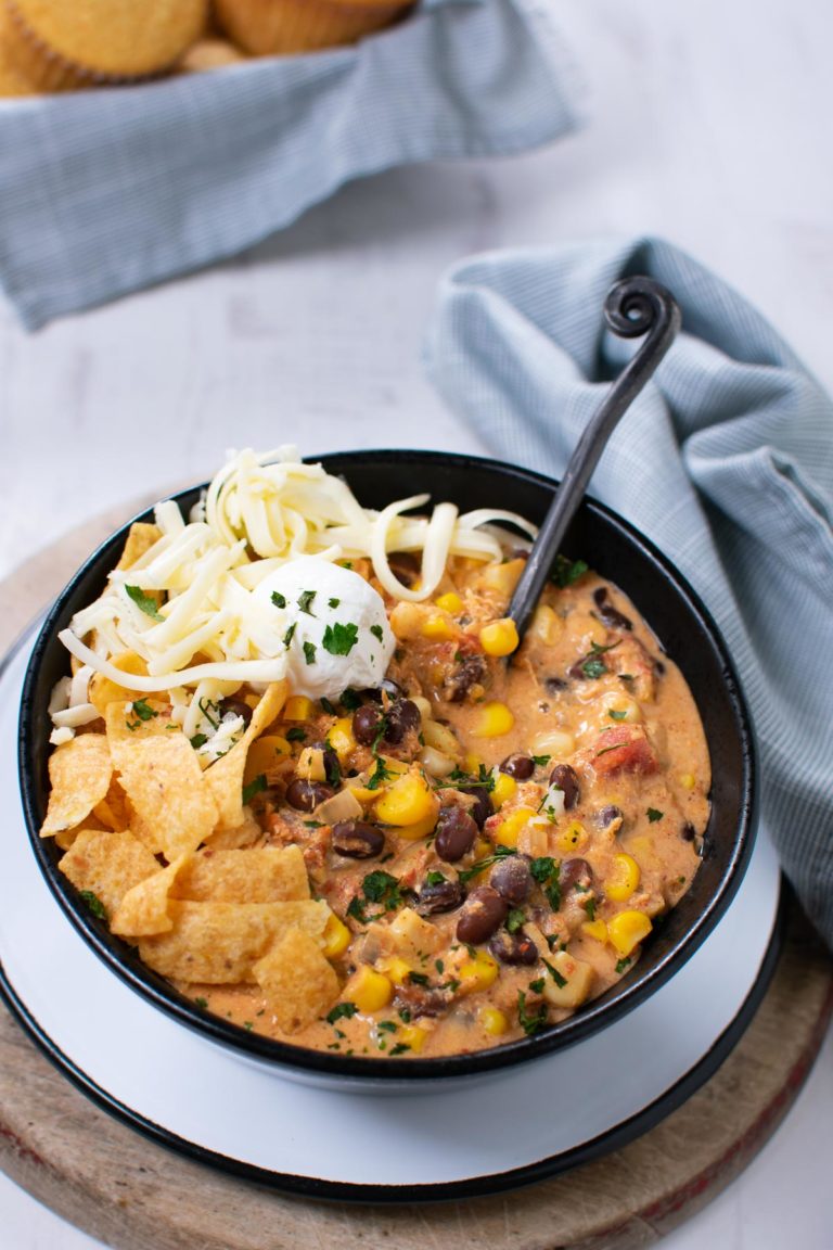 Southwest Chicken Soup with Cream Cheese - Pitchfork Foodie Farms