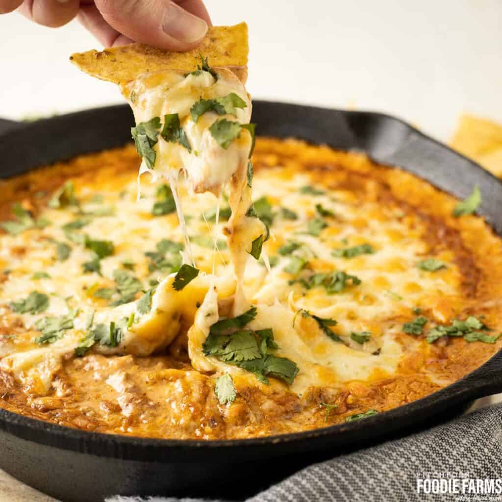 3 Ingredient Chili Cheese Dip Recipe - Pitchfork Foodie Farms
