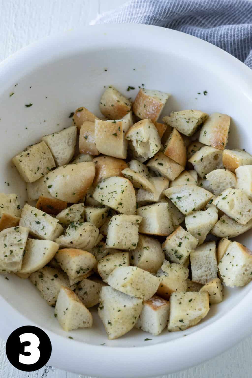 Homemade Baked Garlic Butter Croutons - Pitchfork Foodie Farms