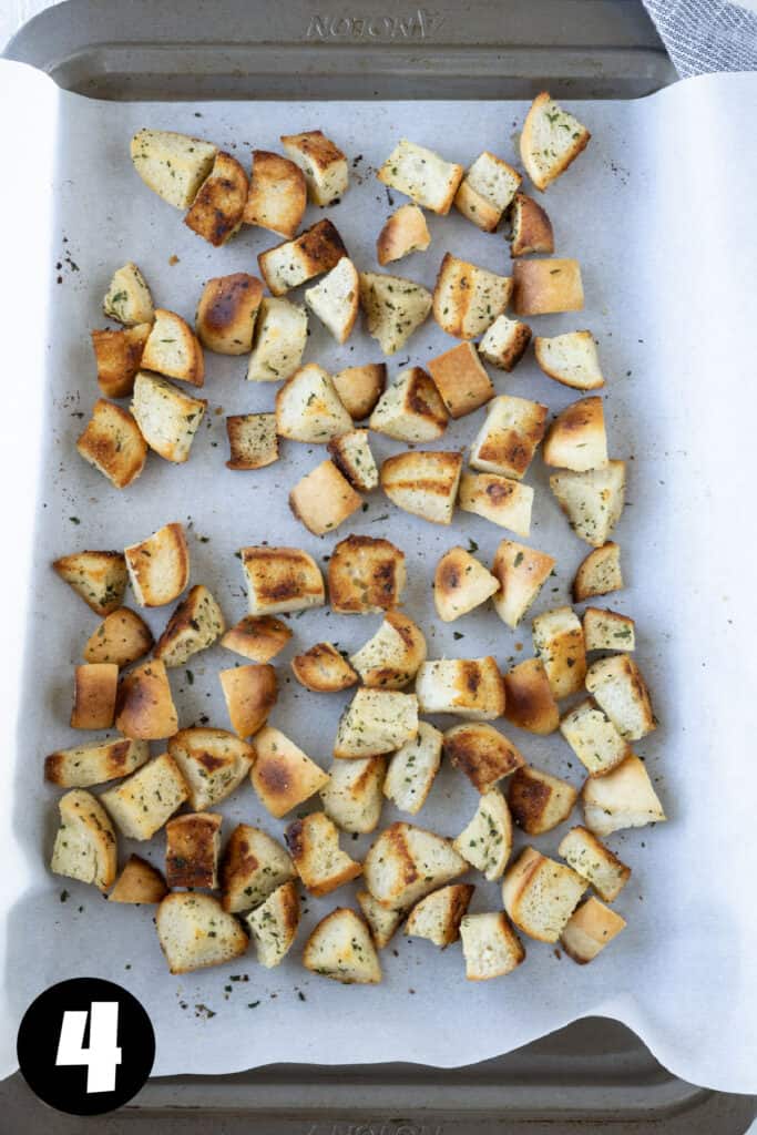 Homemade Baked Garlic Butter Croutons - Pitchfork Foodie Farms