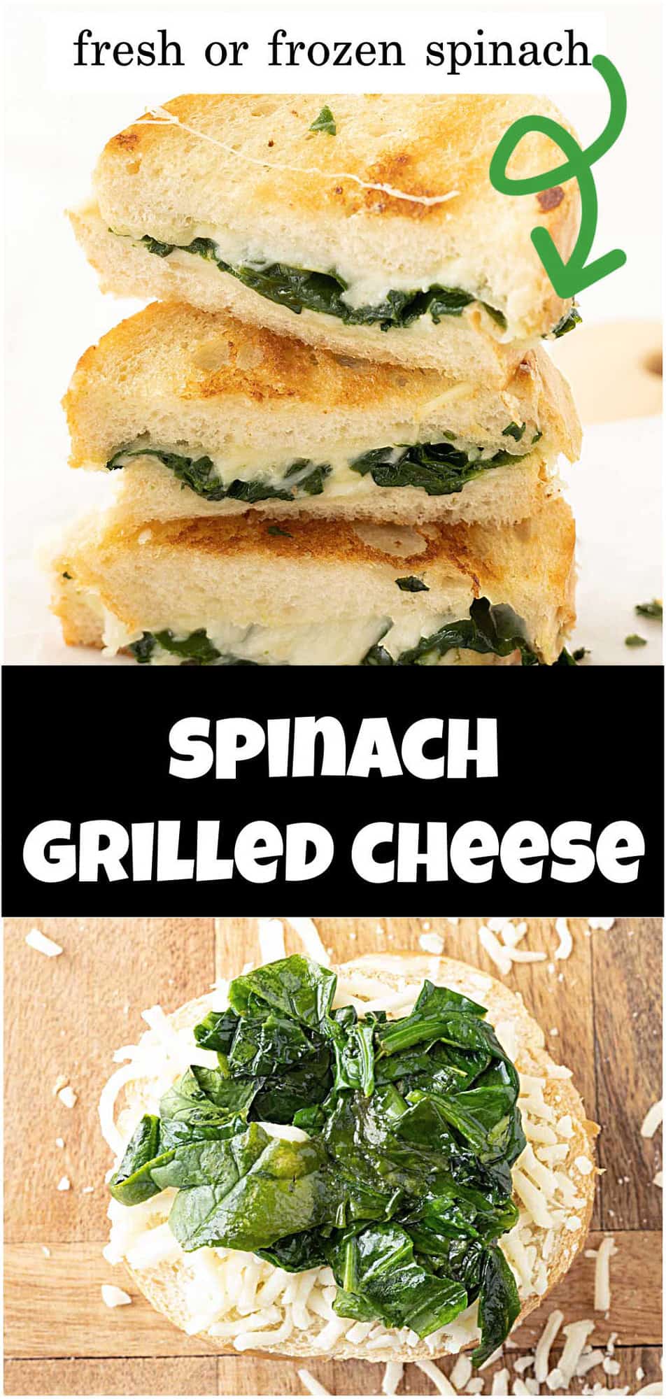 Easy Spinach Grilled Cheese Sandwich - Pitchfork Foodie Farms