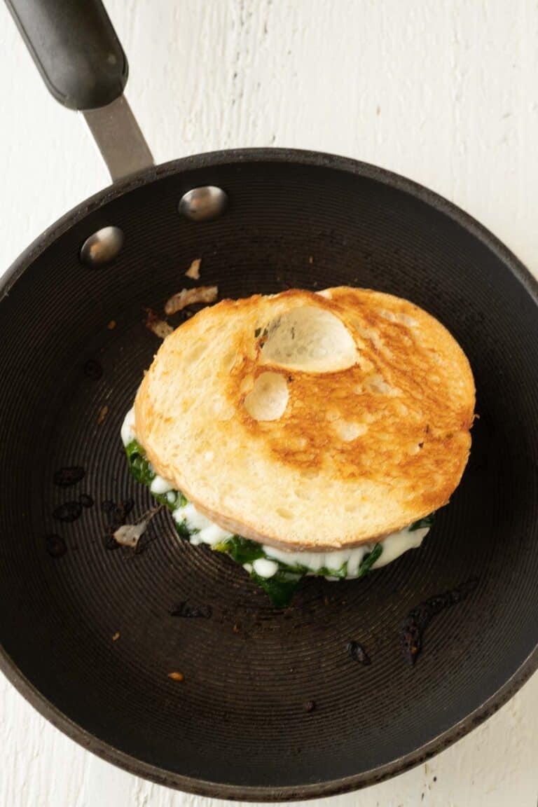 Easy Spinach Grilled Cheese Sandwich - Pitchfork Foodie Farms