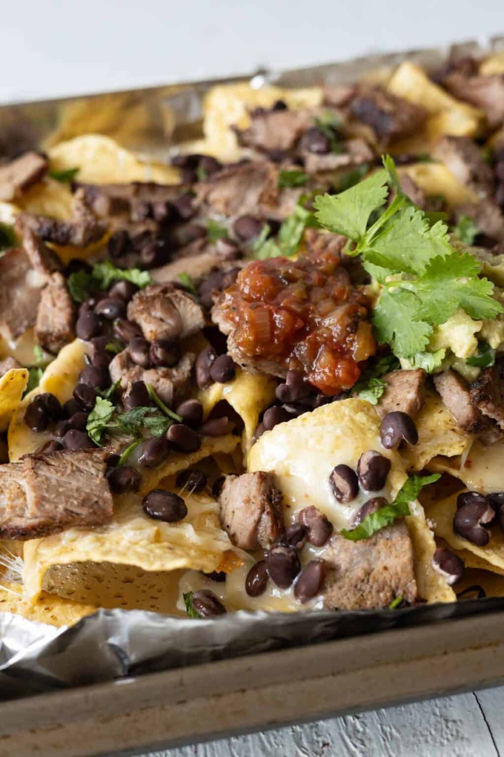 Easy Sheet Pan Steak Nachos Recipe - Pitchfork Foodie Farms